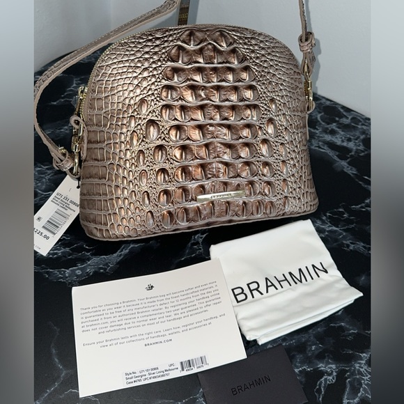 Brahmin | Bags | Brahmin Mel Co Small Georgina Silver Lining Metallic ...